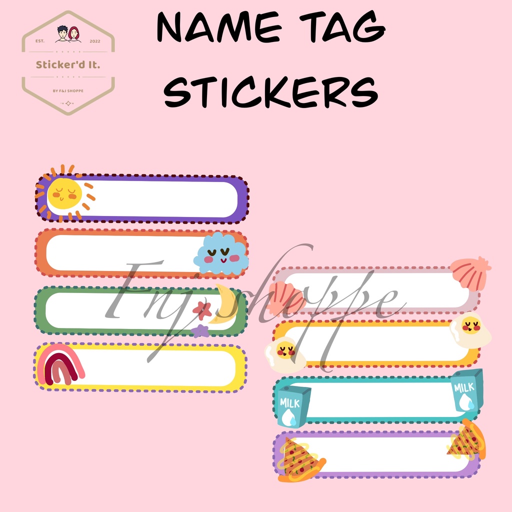 Cute Name Tag Stickers for Labeling Personal Items and More! | Shopee ...