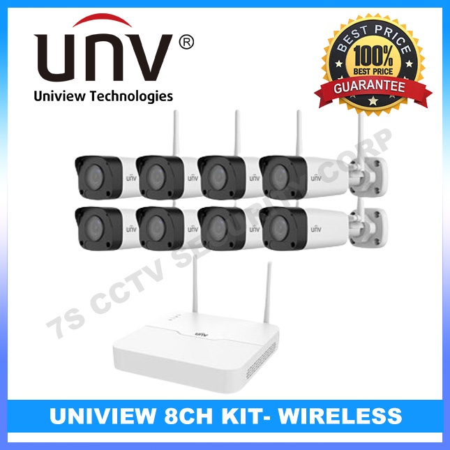 UNIVIEW 8CH 2MP CCTV WIRELESS KIT UNV KIT/NVR301-08LS2-W/8*IPC2122LR3 ...