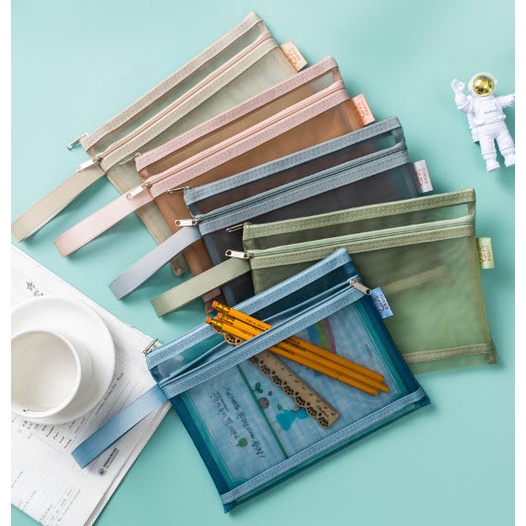 Nylon Mesh File Organizer Document Paper File Holder with Zipper Office ...