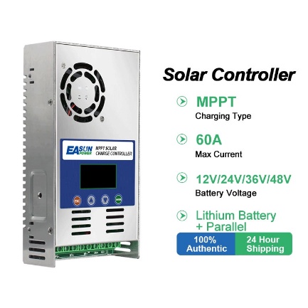 EASun MPPT 60A Solar Charger Controller 12V/24V/36V/48V Auto For Lithium Battery | Shopee ...