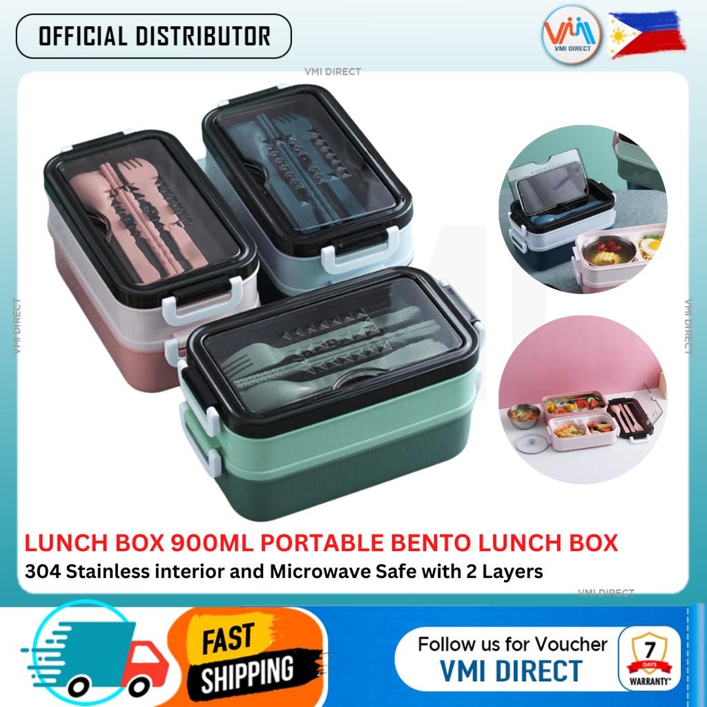 Lunch box 900ml Portable bento lunch box 304 Stainless interior and ...