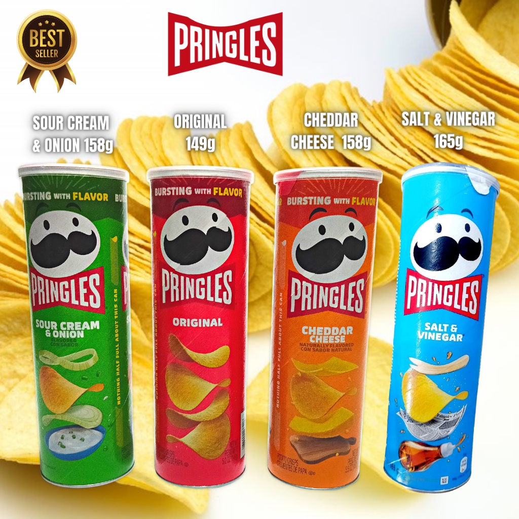 Pringles Chips Sour Cream & Onion 158g, Original 149g, Cheddar Cheese ...