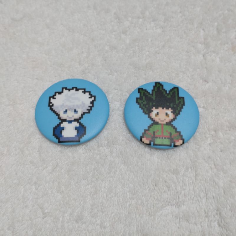 Pixel Gon and Killua ( Hunter X Hunter ) Button Pins | Shopee Philippines