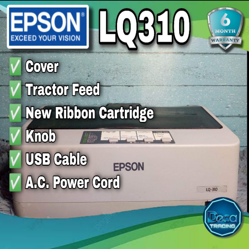 EPSON LQ310 DOT MATRIX PRINTER ( NO PAPER TRAY AND PAPER CUTTER ...