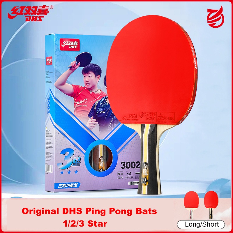 Genuine DHS 1/2/3 Star Table Tennis Bat Set Racket Beginner Ping Pong ...