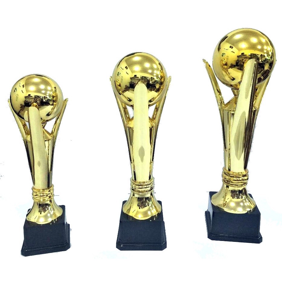Gold Metal Trophy BALL W/3 SIDES Award with Base | Shopee Philippines