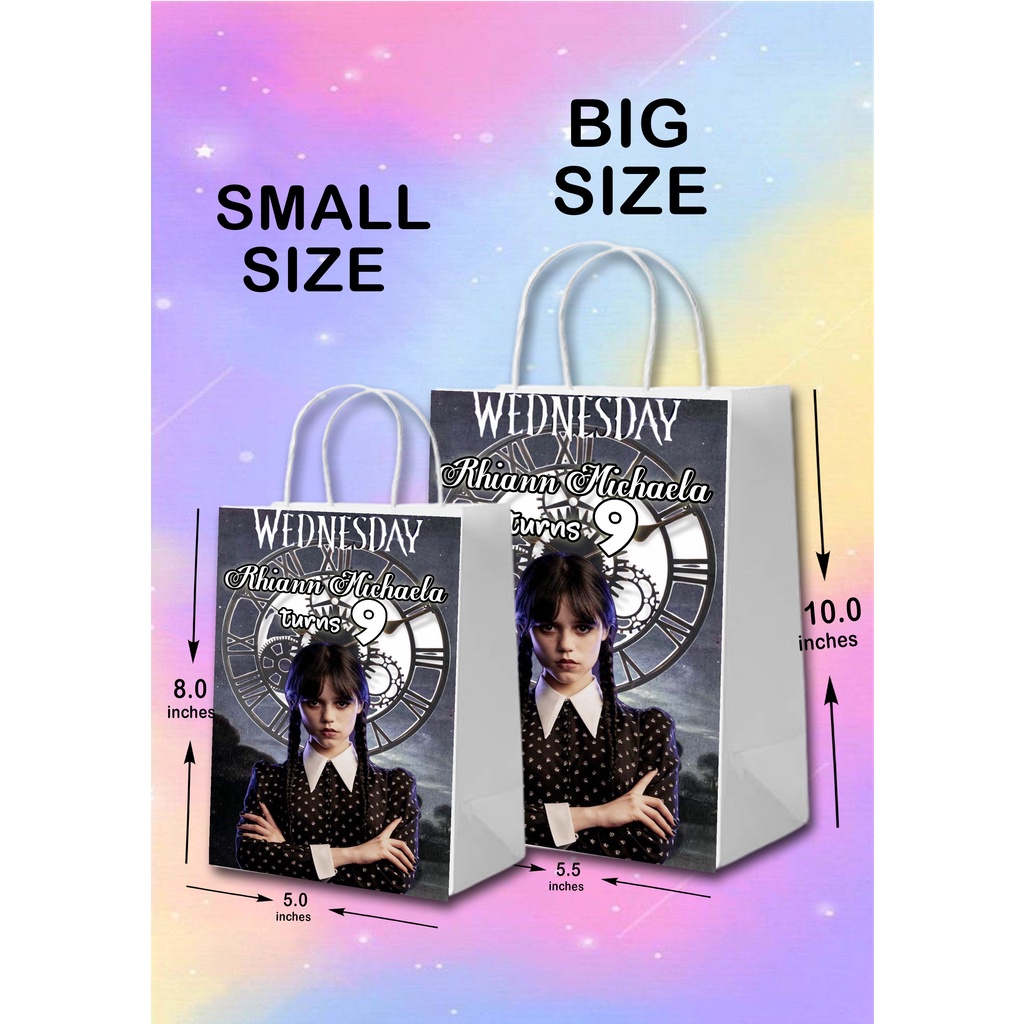 Wednesday addam theme paperbag 10pcs | Shopee Philippines