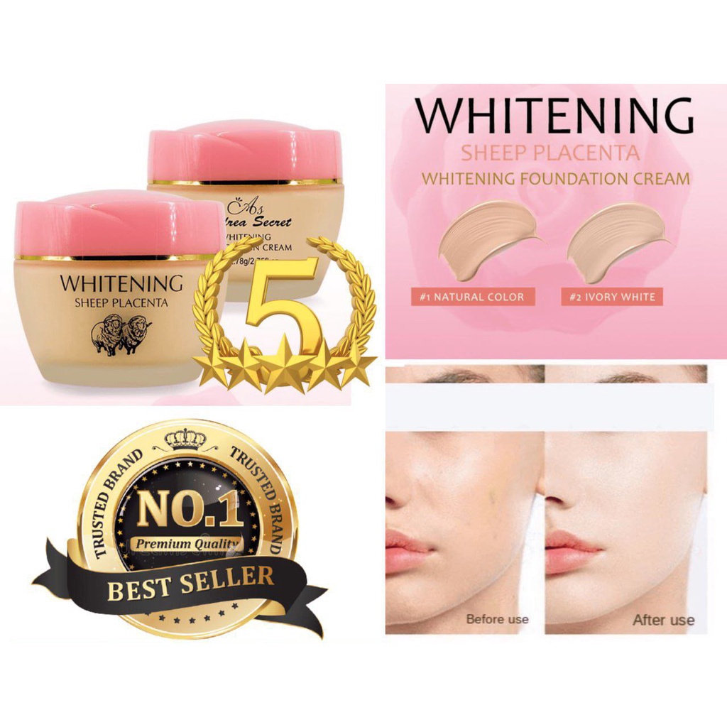 AS Whitening Sheep Placenta Whitening Foundation Cream 78g | Shopee ...