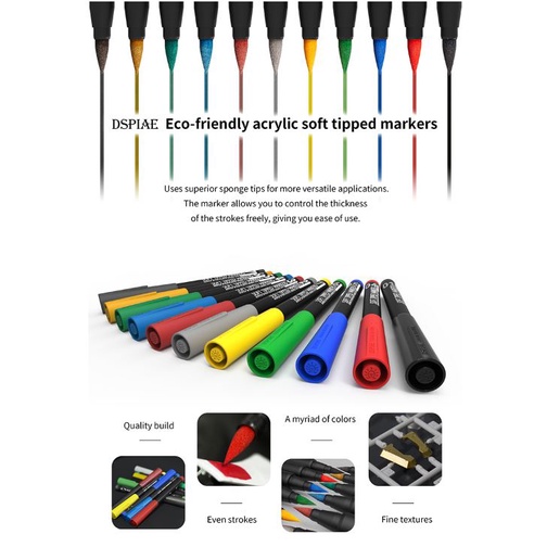 DSPIAE ACRYLIC SOFT TIPPED MARKER SETS | Shopee Philippines