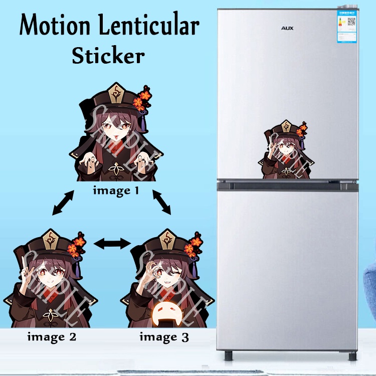 Hu Tao Motion Refrigerator Stickers Game Genshin Impact Stickers ...