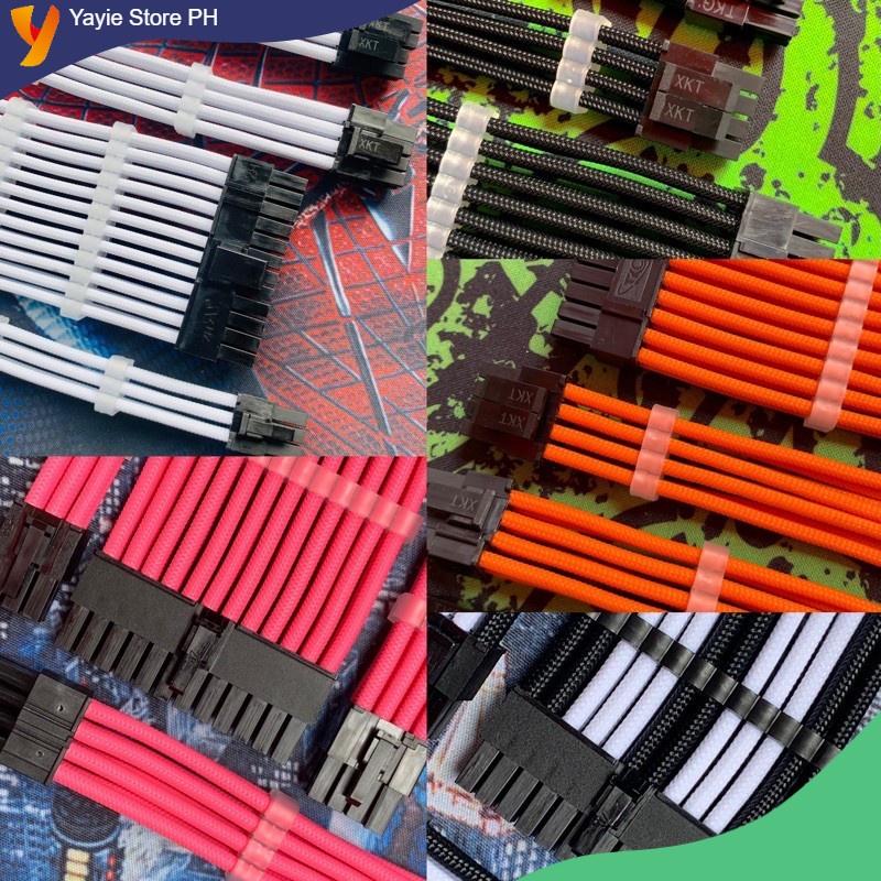 PSU Extension Cable Kit White Black Red Orange Pink | Shopee Philippines