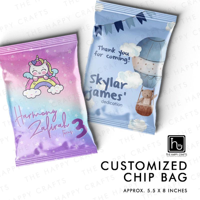 Customized Chip Bag Loot Bag Party Bag for all Events and Occasions ...