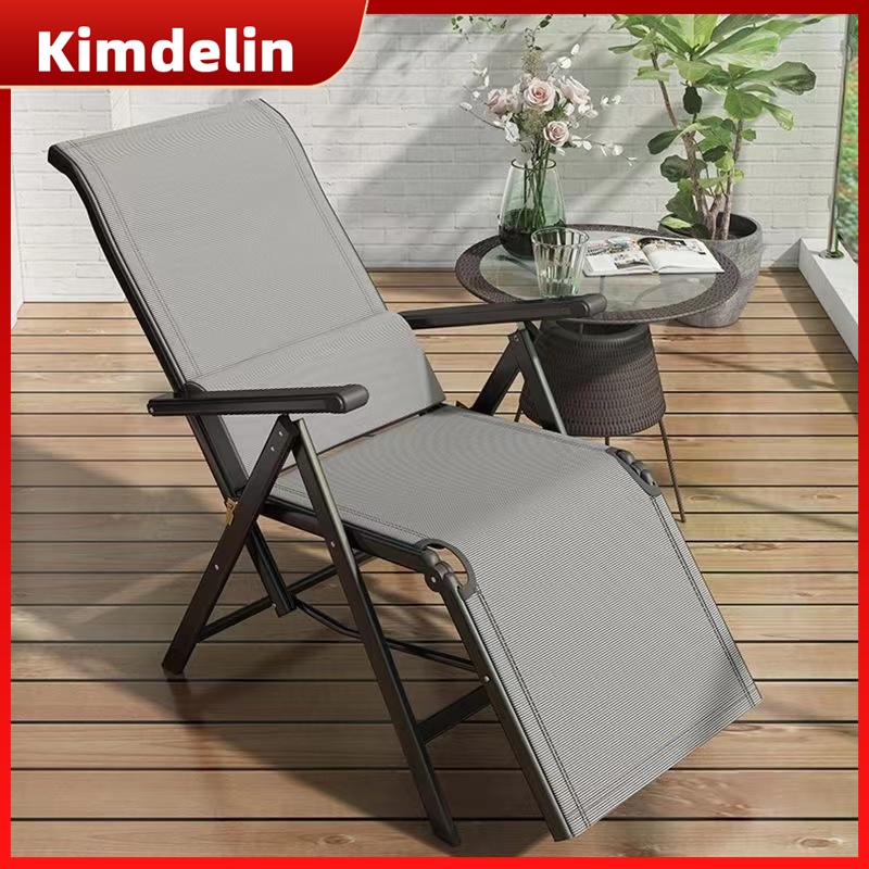 KIMDELIN Folding Lounge Chair Textilene 6 Grades Outdoor Deck Chair ...