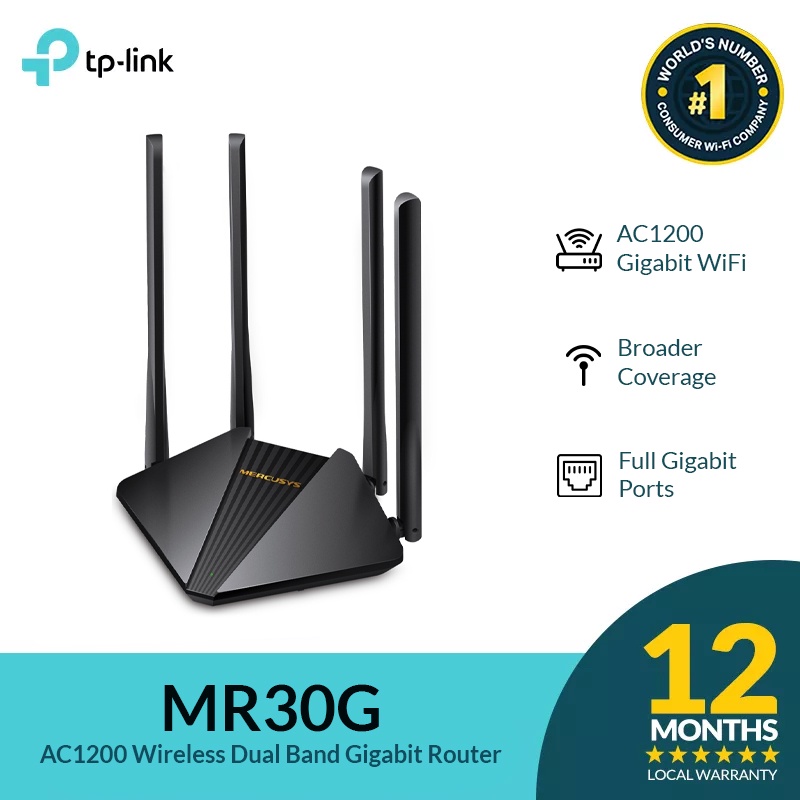 TP-Link MR30G Mercusys AC1200 Wireless Dual band Gigabit Router ...