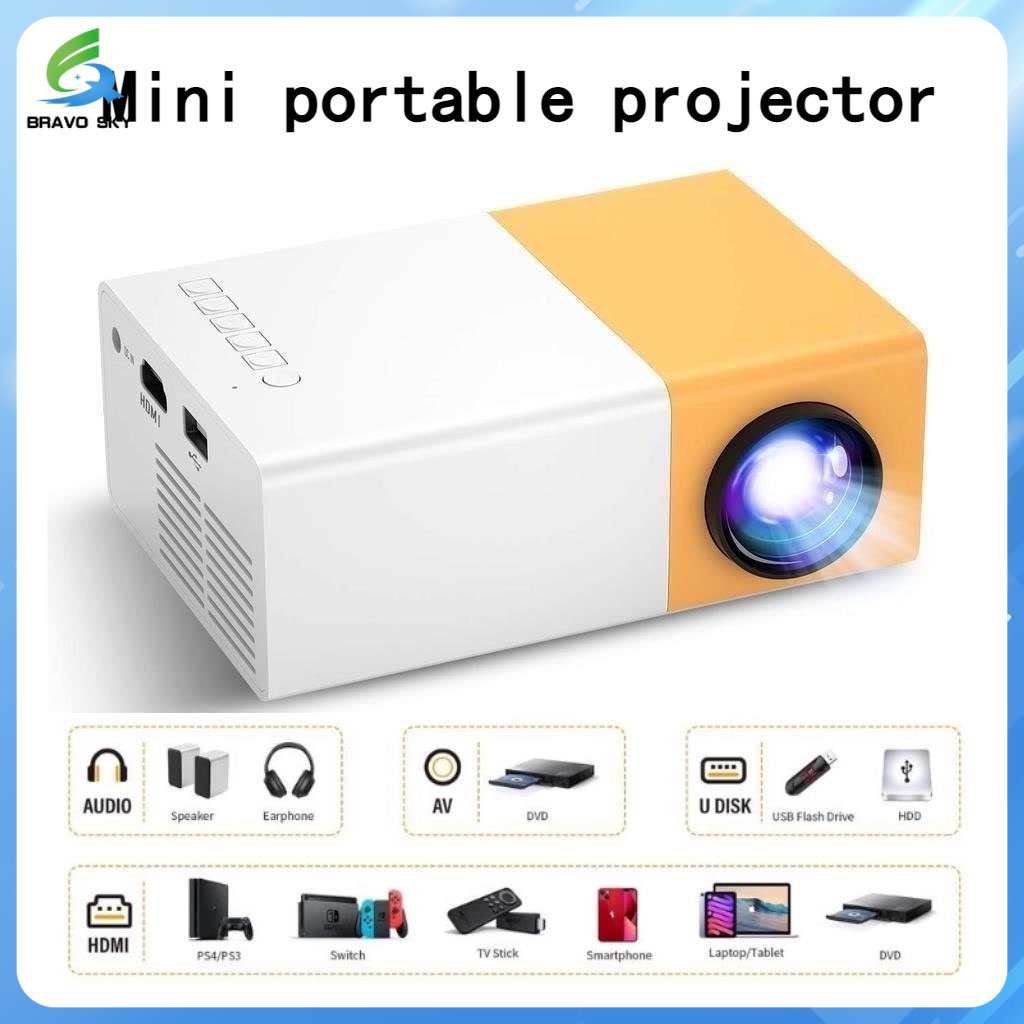 Mini HD Projector Portable Projector 1080P Home Projector with HDMI USB ...