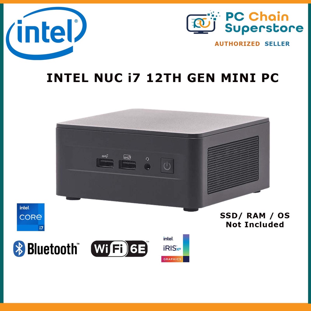 Intel NUC 12 Pro Kit i7 12th Gen i7-1260P 12 Cores Barebone Mini Desktop PC (NUC12WSHi70Z ...