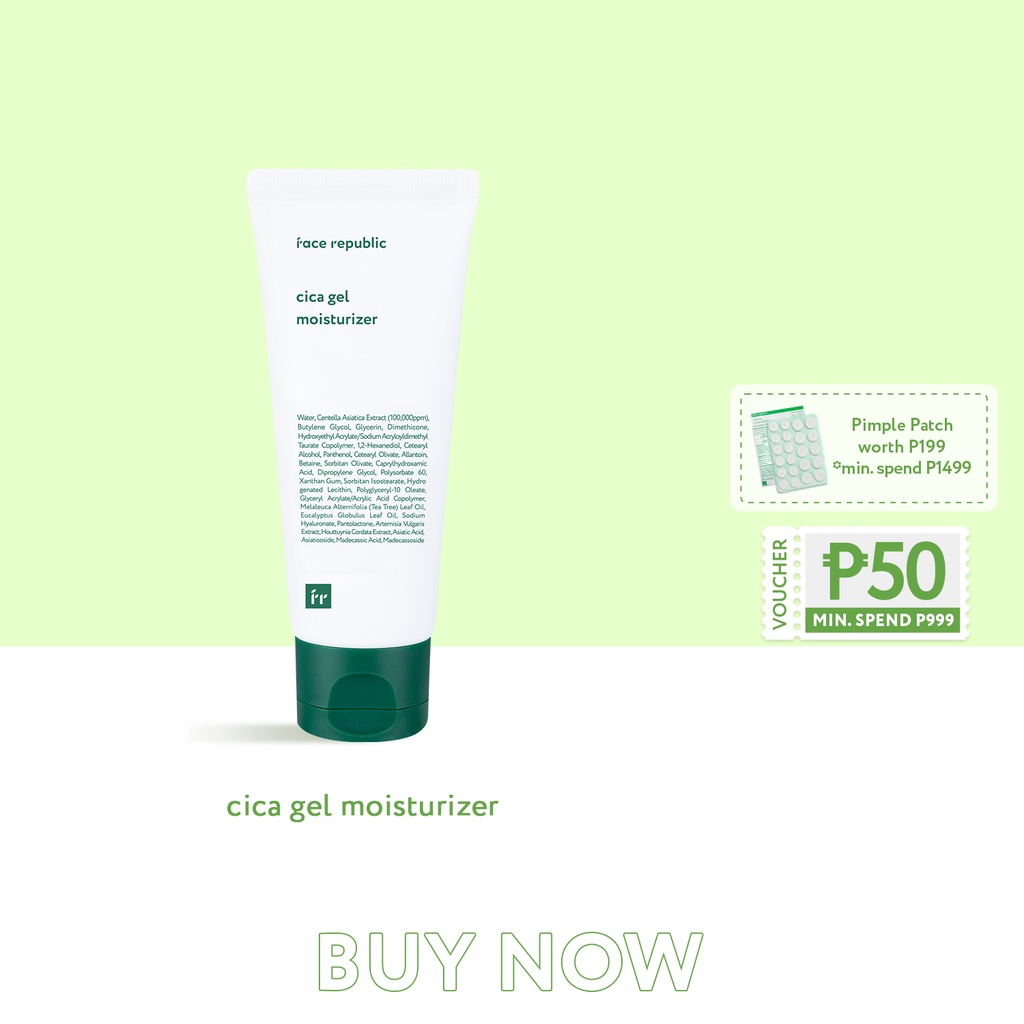 Face Republic CICA Gel Moisturizer 50mL [ Oily, Sensitive Skin, Acne ...