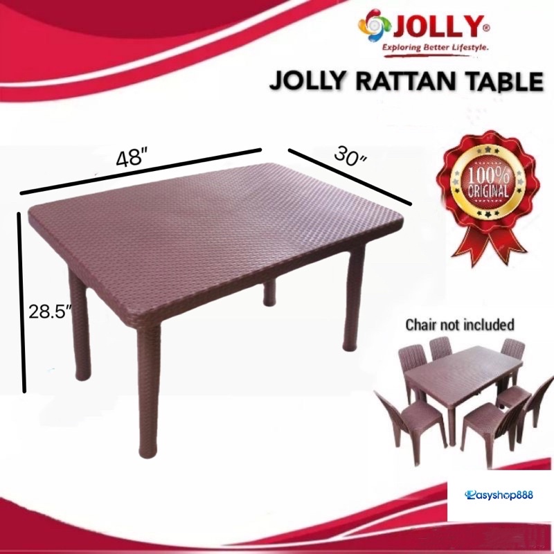 JOLLY BRAND RATTAN DINING TABLE 36x36(4 SEATS) and 36x48(6 SEATS) GOOD ...