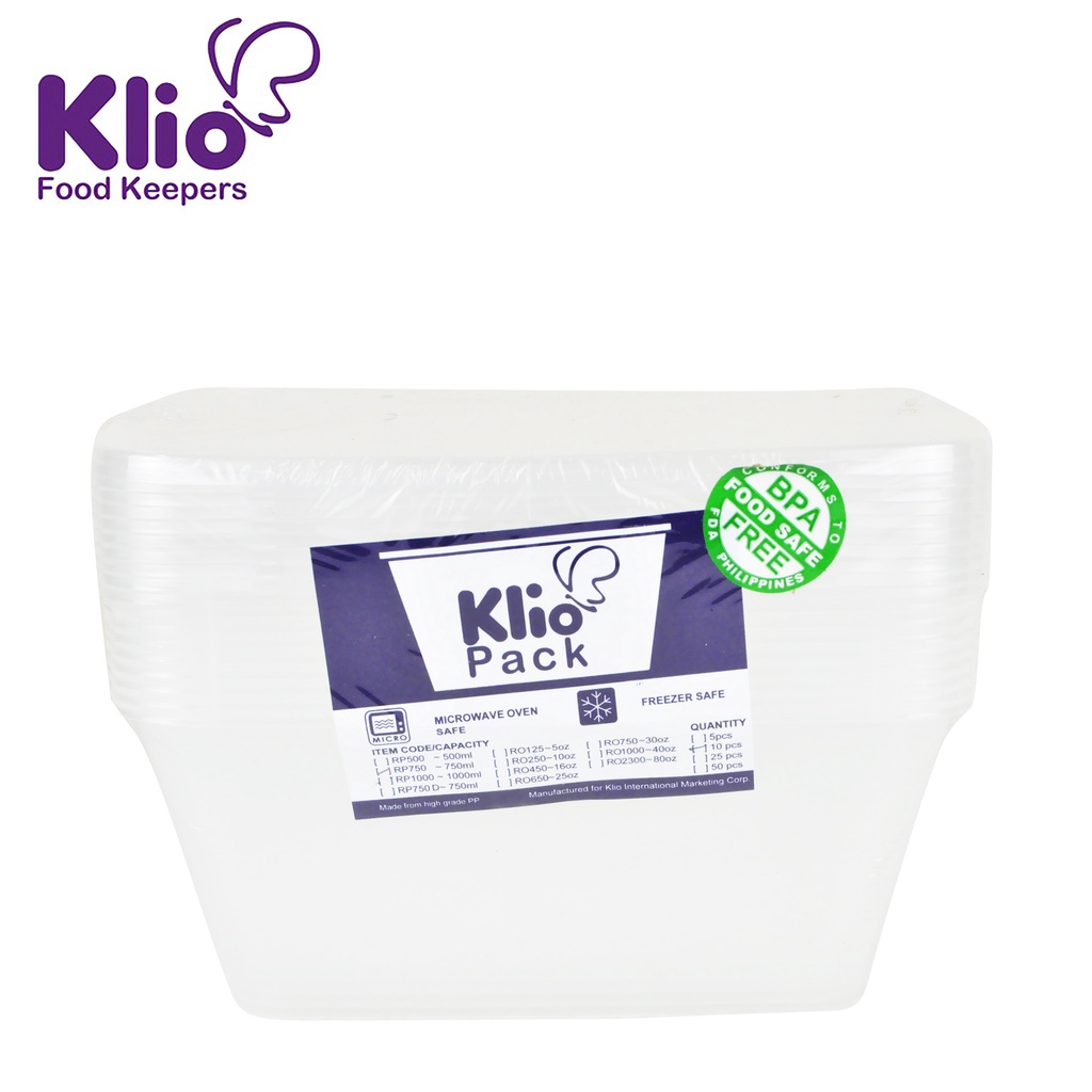 KLIO by Winland 750ml Rectangular Take out Food Container Kitchenware ...