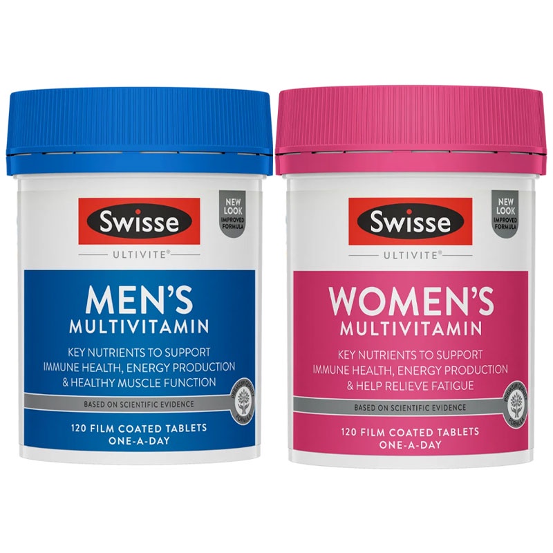 Swisse Ultivite Multivitamin Couple's Pack for Men and Women (120 Tablets + 120 Tablets ...