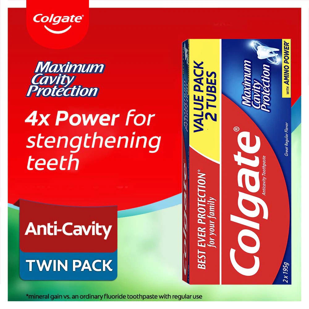 COLGATE Maximum Cavity Protection Great Regular Flavor Anti-Cavity ...