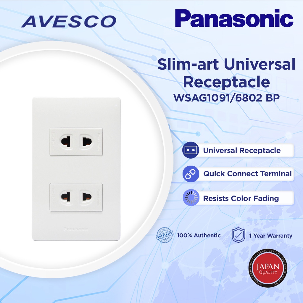 Panasonic Slim-art Universal Receptacle (WSAG1091/6802 BP) | Shopee ...