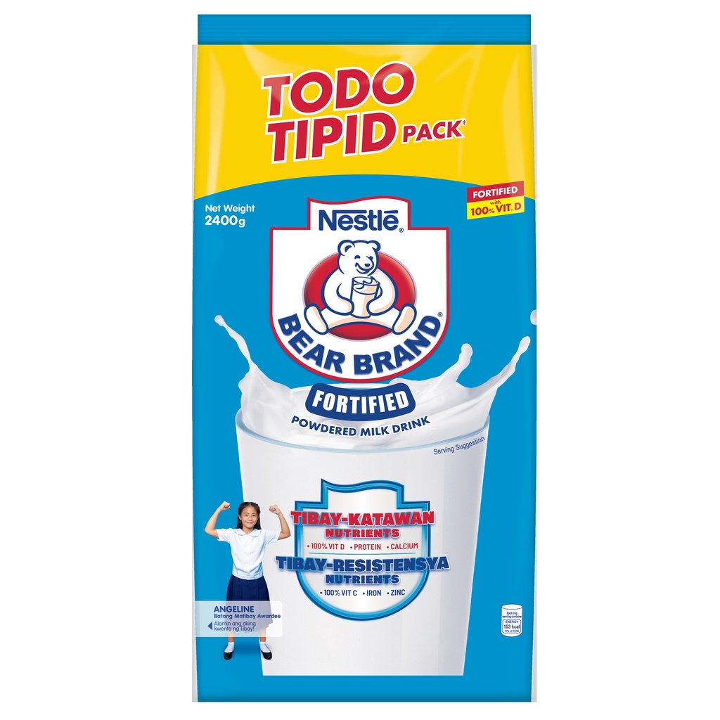 Bear Brand Fortified Powdered Milk Drink Plain 2400g | Shopee Philippines