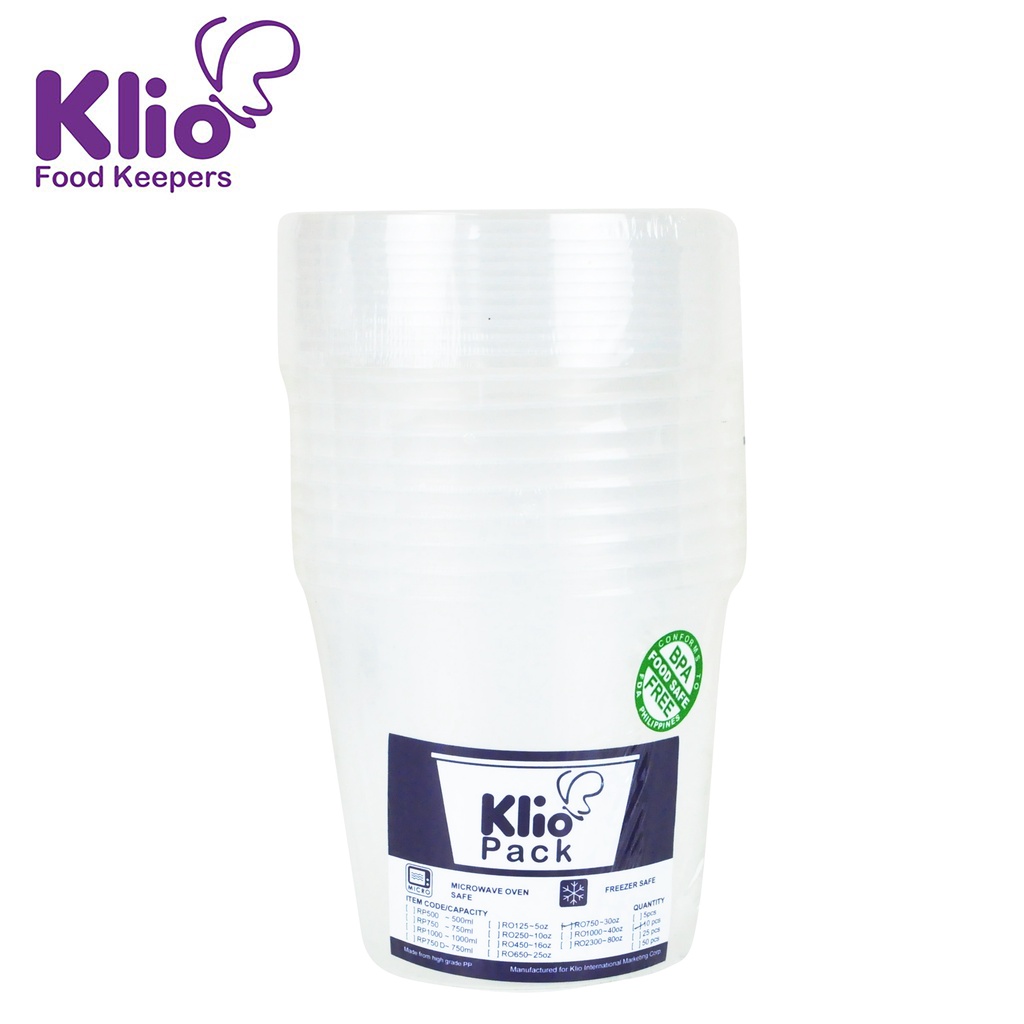 KLIO by Winland 750ml Round Take out Food Container Kitchenware Storage ...