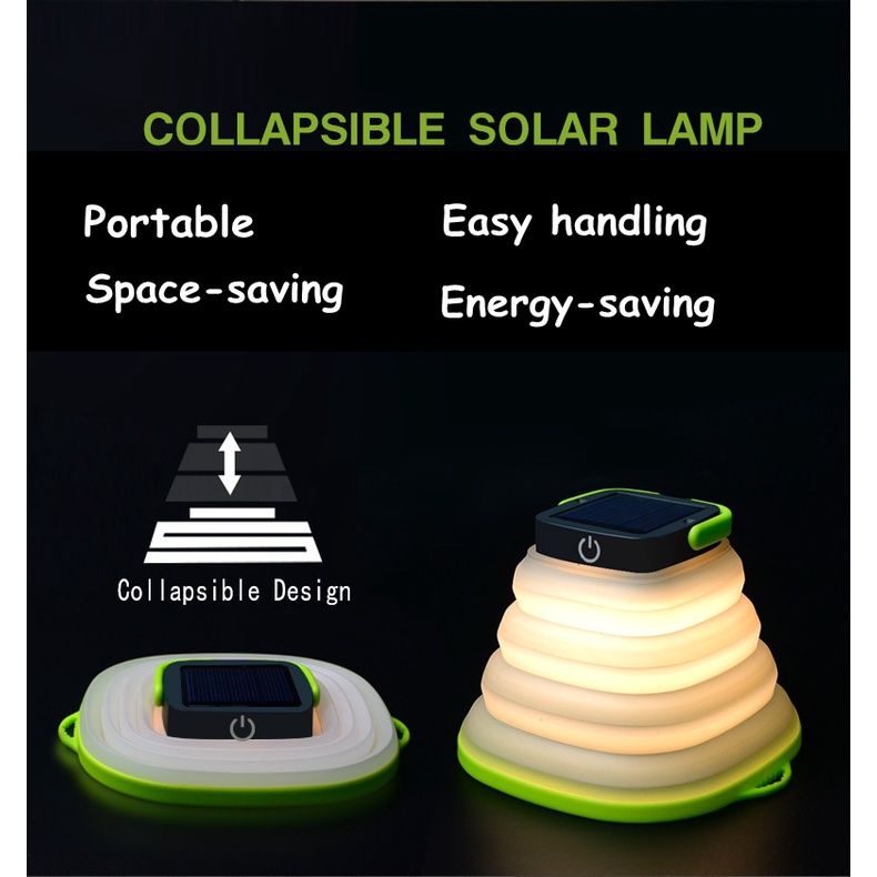 Solar Collapsible Light 3 brightness Touch mode Inflatable Lantern ...