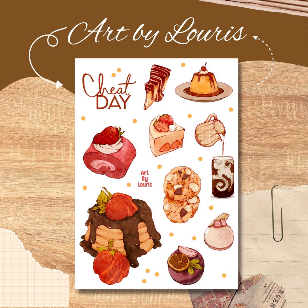 Cheat Day Dessert Stickers | Cute hand drawn sticker sheet | Planner ...