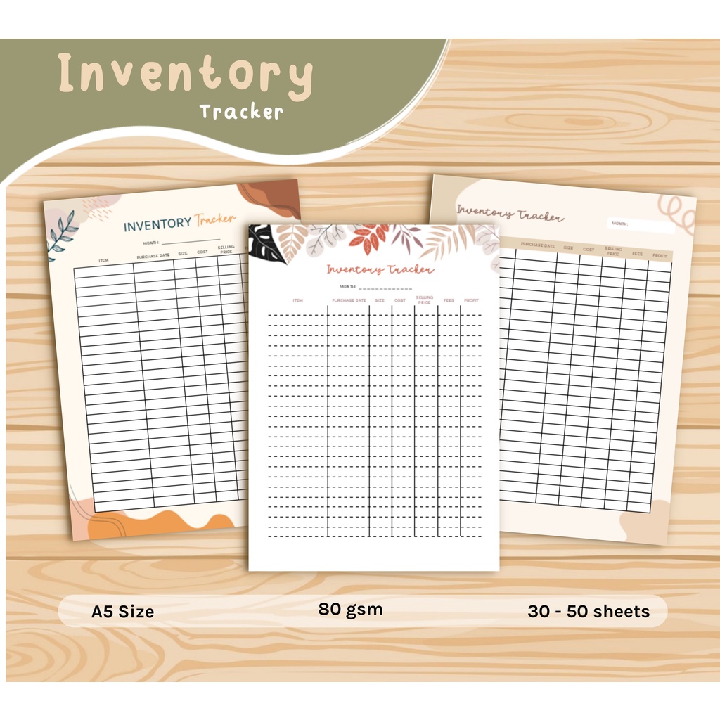 A5 Inventory Tracker | Product Inventory Management Notepad (Non Sticky ...
