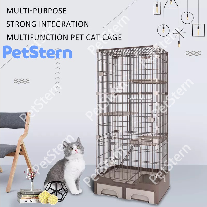 Multi-functional Cat Cage 4 Layer Stainless Steel Large Villa Cat Cage ...