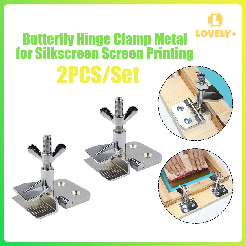 2Pcs Silk Screen Printing Hinge Clamp Metal Butterfly Clip Screen ...