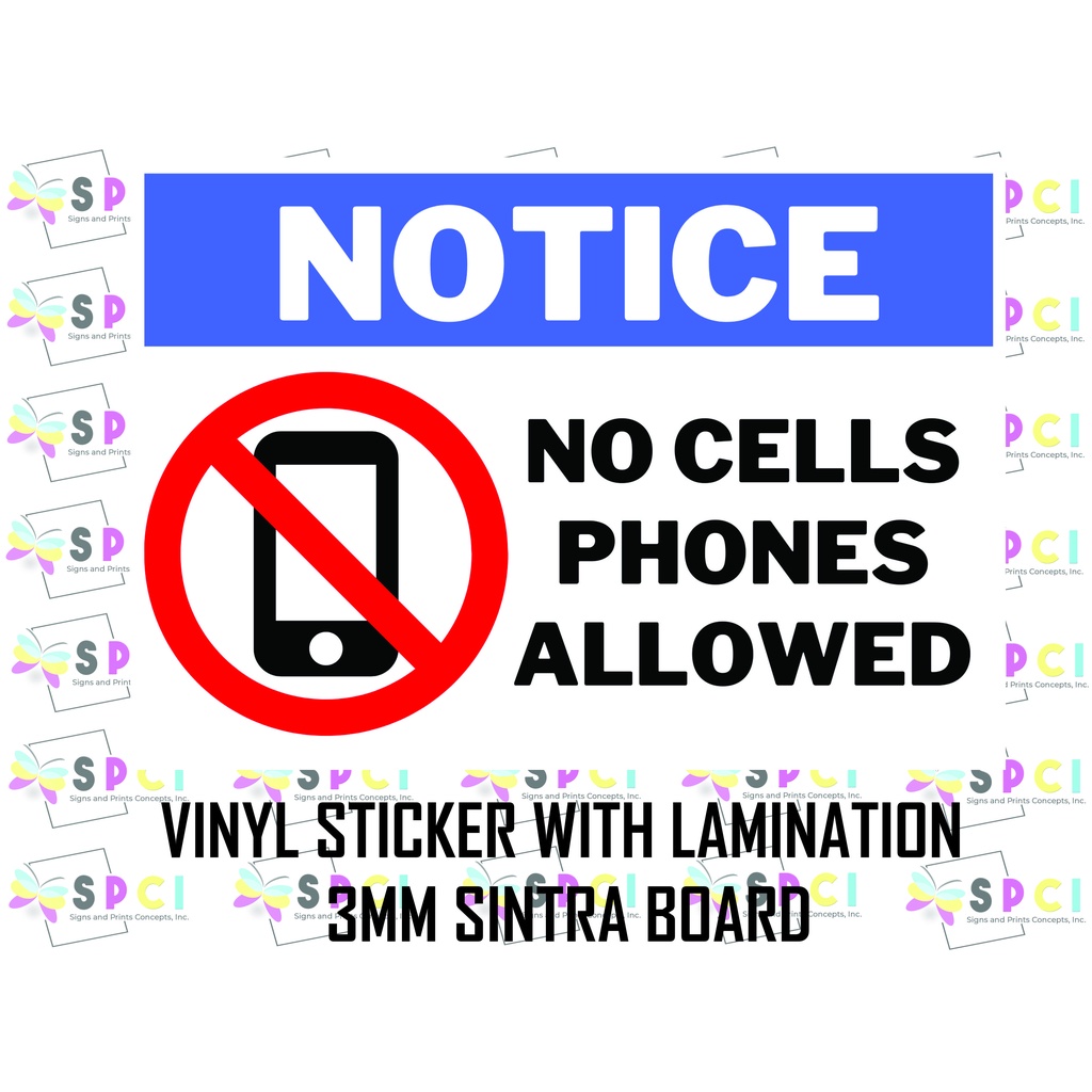 NO CELLS PHONES ALLOWED SIGNAGE | Shopee Philippines
