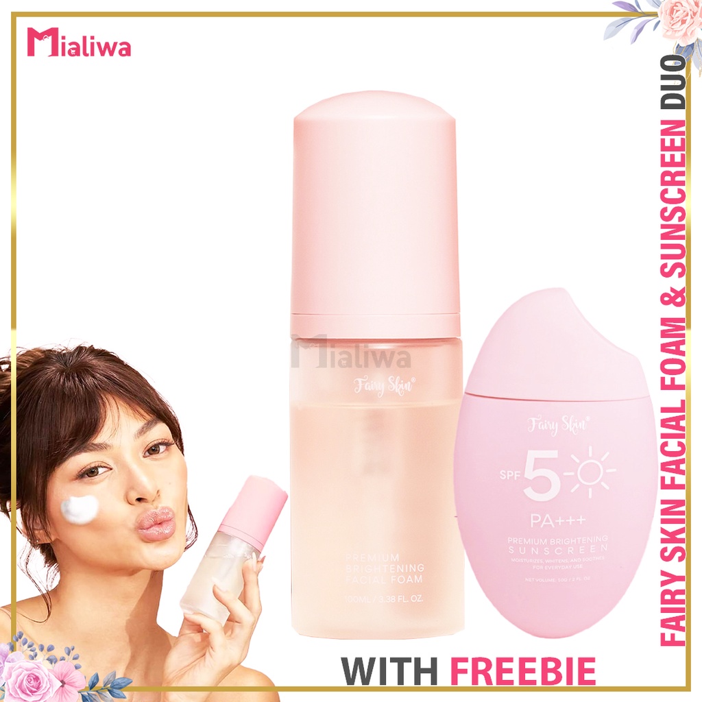 Fairy Skin Premium Brightening Sunscreen & Facial Foam Duo Set ...
