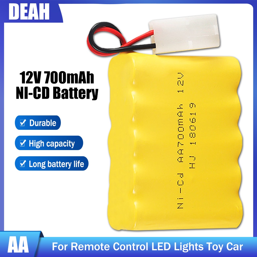 12V 700mAh AA Ni-CD Rechargeable Battery Pack For LED Lights Rc Toy Car ...