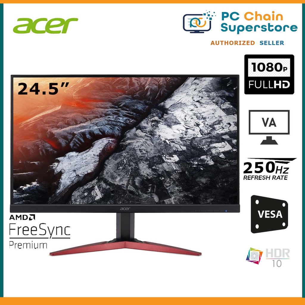 Acer Nitro KG251Q Zbmiipx Gaming Monitor - 24.5" Full HD VA | 250Hz ...