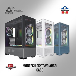 Montech SKY TWO PWM ARGB Black | White | Blue Desktop PC Computer Case ...