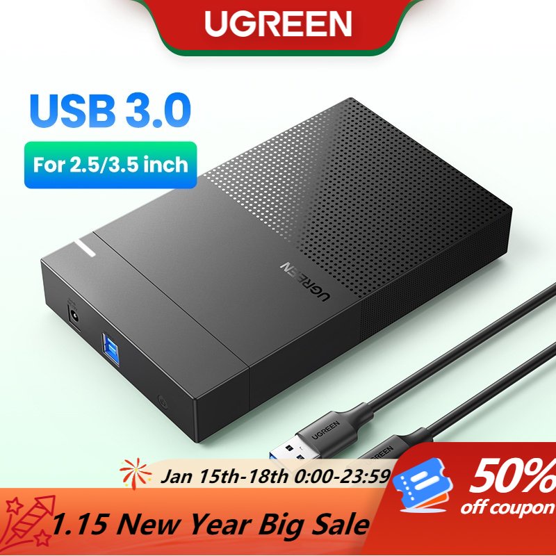 UGREEN 2.5/3.5 HDD Case SATA to USB 3.0 Adapter External Hard Drive ...