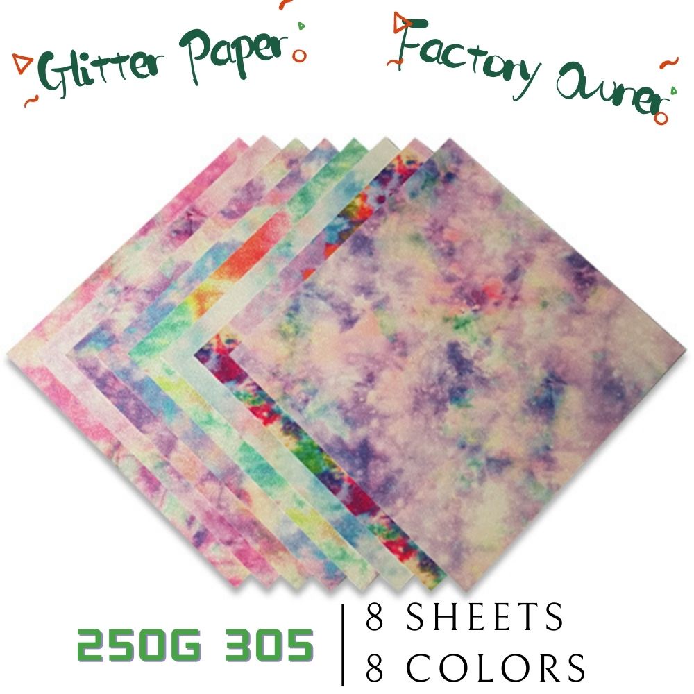 Colorful Shiny 305*305mm A4 250gms Glitter Gradient Color Paper ...