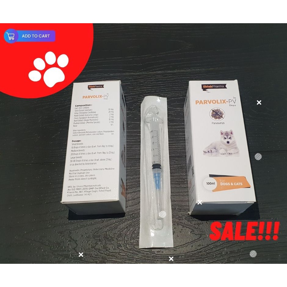 Parvolix Pv For Treatment Of Parvo Virus In Dogs And Cats 100ML with ...