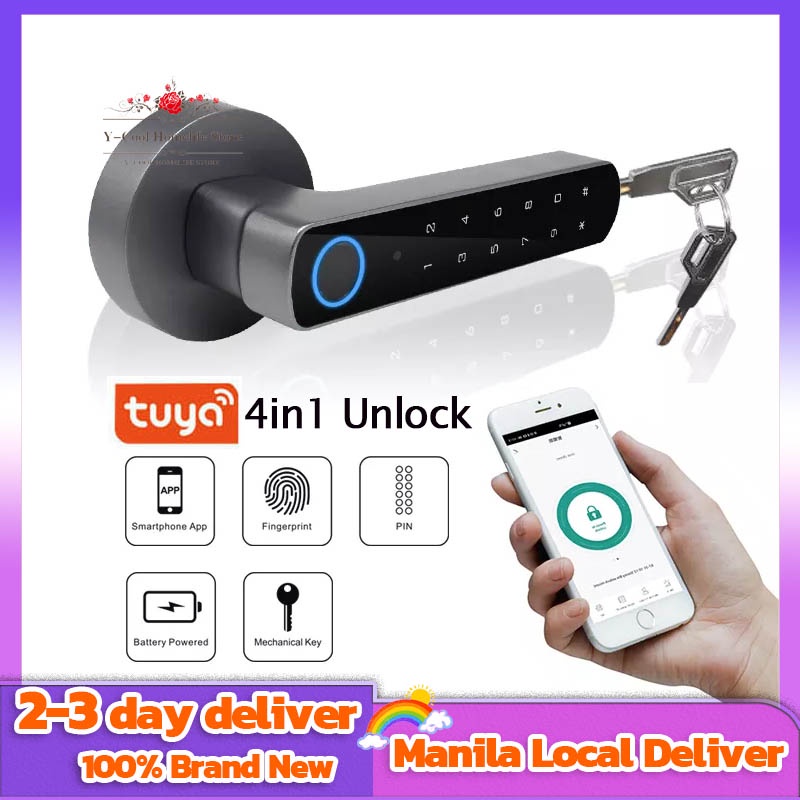 (COD) Bluetooth Tuya Fingerprint Lock Security Door Lock Smart Lock ...