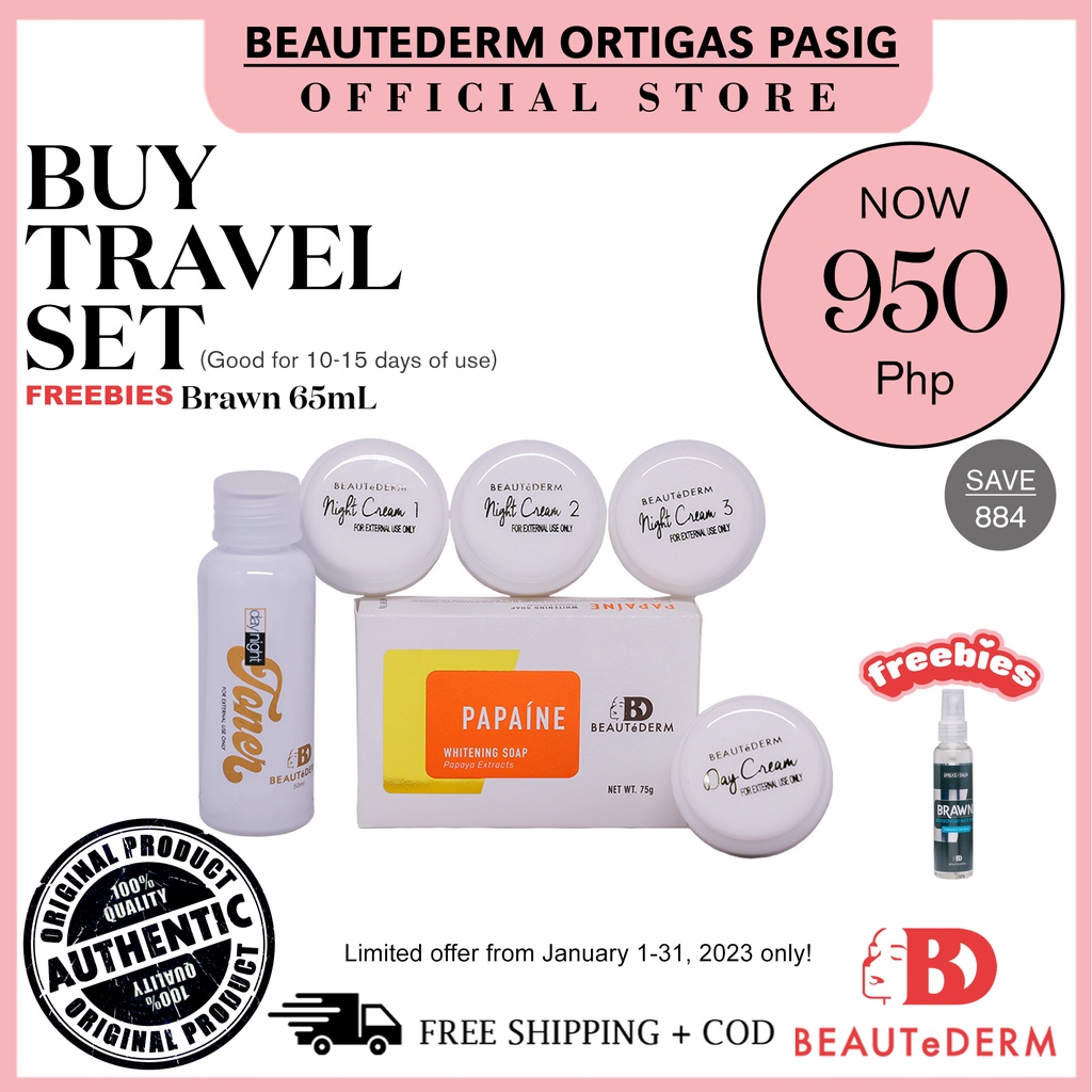 Beautederm Travel Set January Promo FREEBIES Brawn 65ml | Shopee ...