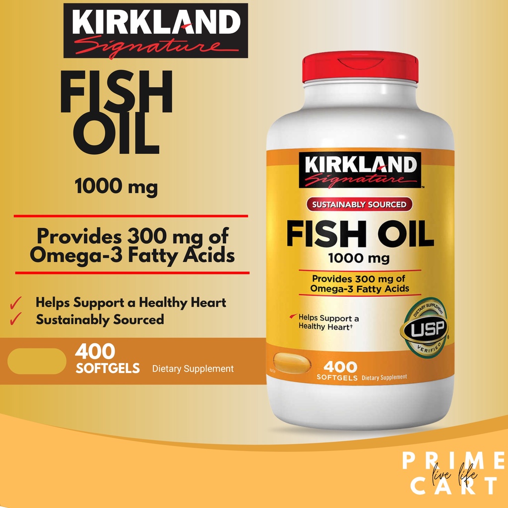 Kirkland Signature Fish Oil 1000 mg., 400 Softgels | Shopee Philippines