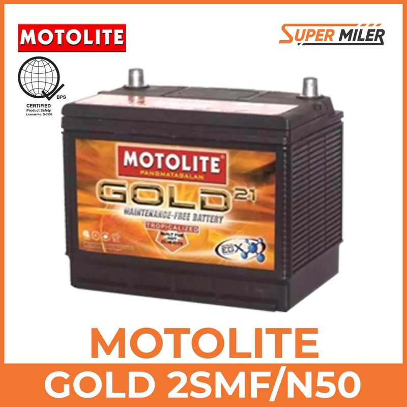 Motolite Gold 2SMF / N50 Car Battery (With Warranty) | Shopee Philippines
