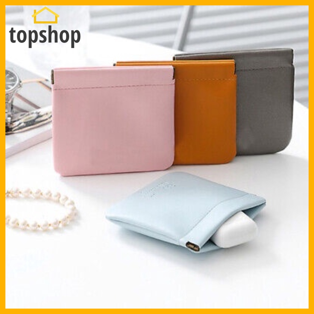 TOPSHOP Mini Organizer Bag Women Simple PU Leather Jewelry Bag Makeup ...