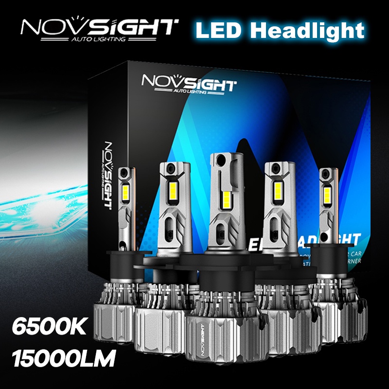 Novsight N50 9012 Car LED Headlight Car Light Bulb Mini Built in Driver 15000LM 70W 6500K A Pair ...
