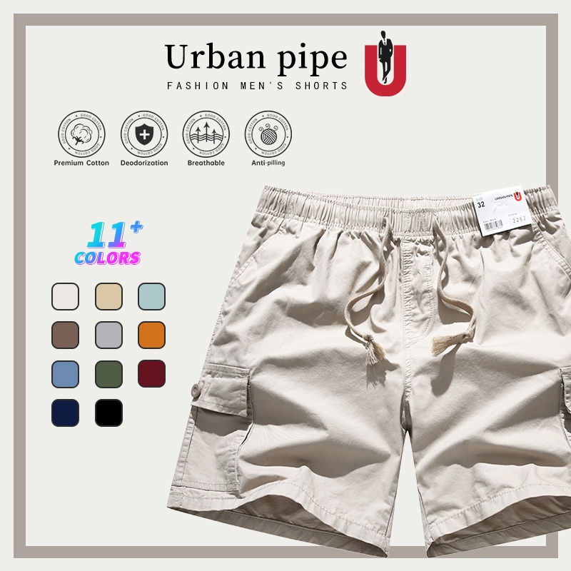URBAN PIPE 6 Pocket Cargo Shorts For Men Knee-Above Drawsting Short ...