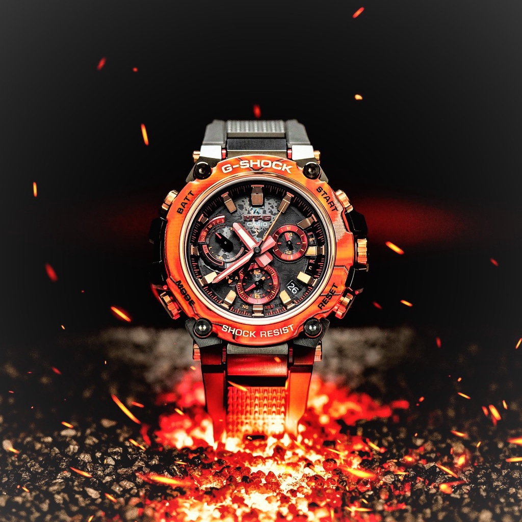 G-Shock Flare Red Series for 40th Anniversary: MTG-B3000FR-1A ...