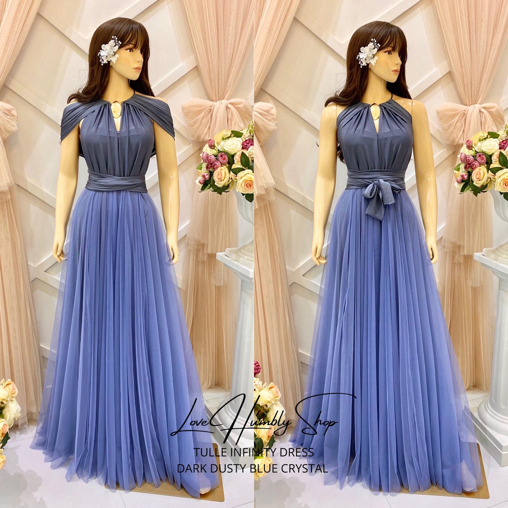 TULLE ADULT INFINITY DRESS BRIDESMAID WEDDING MAXI LONG DRESS | Shopee ...
